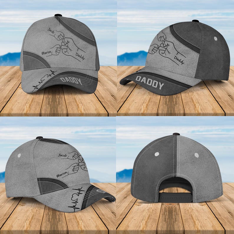 Personalized Fist Bump Daddy Grandpa Classic Cap, Father's Day Gift for ...