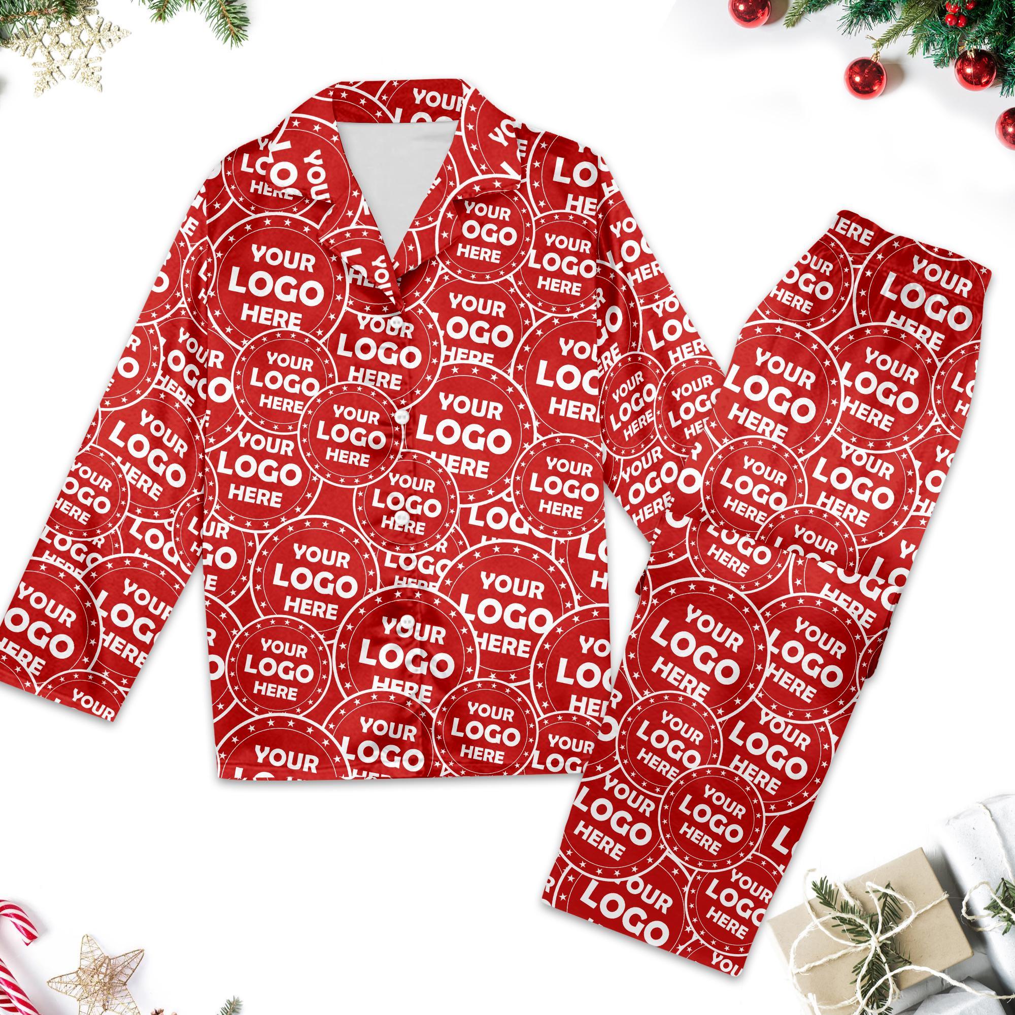 Custom Logo Company Pajamas Set, Personalized Logo Business Pajamas Set ...