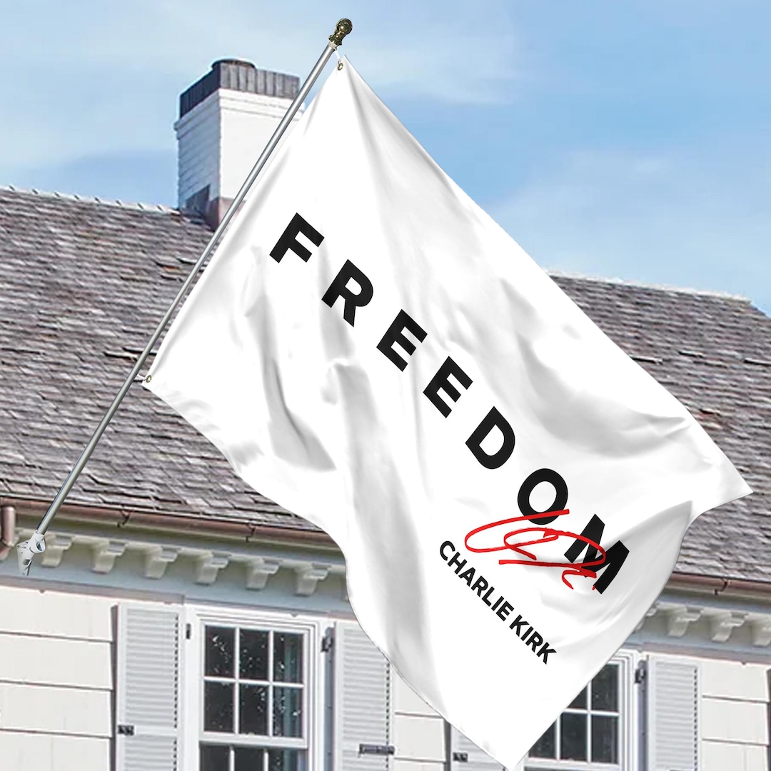 Freedom Charlie Kirk Signature Flag, Political Awareness House Flag ...