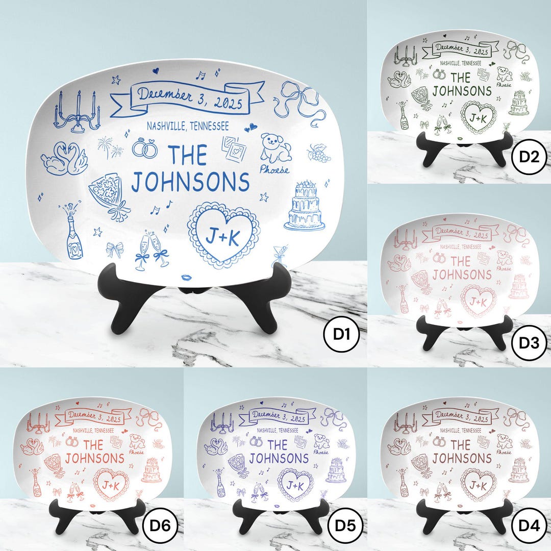 Personalized Engagement Plate Gift, Custom Wedding Serving Platter Gift ...