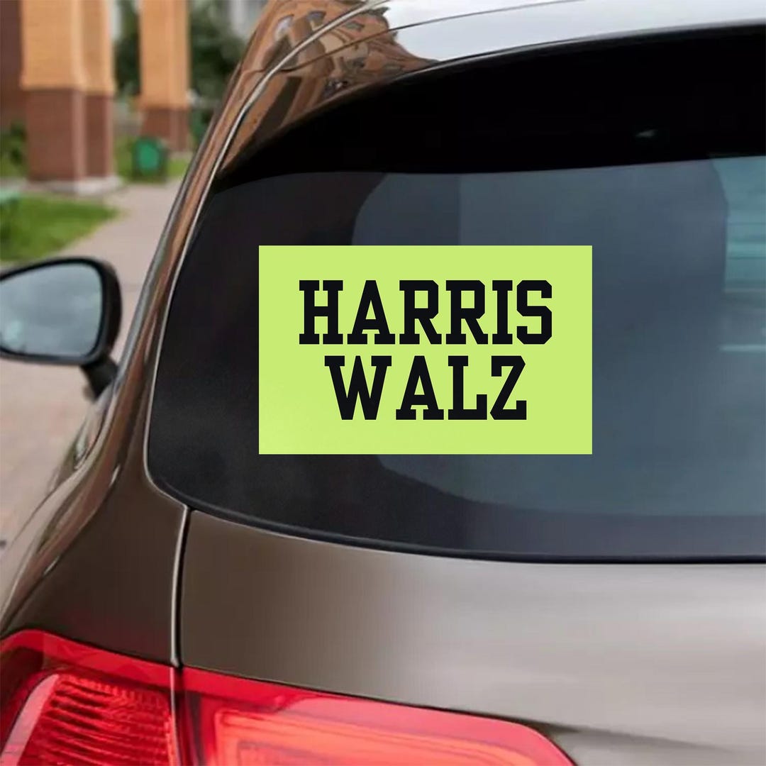 Kamala Harris and Tim Walz Car Sticker, Harris Walz 2024 Car Sticker ...