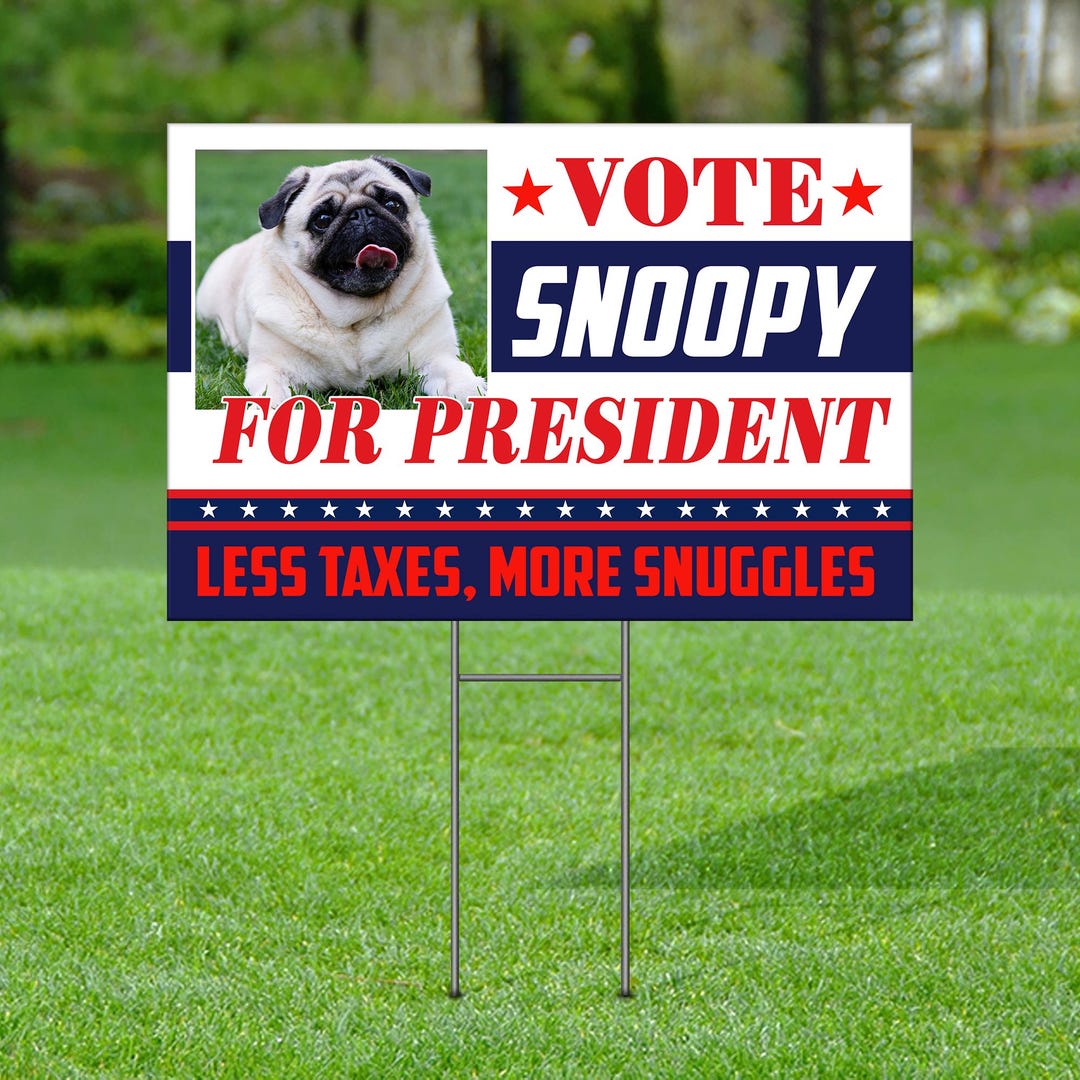 Custom Name Pet Vote for President Yard Sign, Funny 2024 Political Sign ...