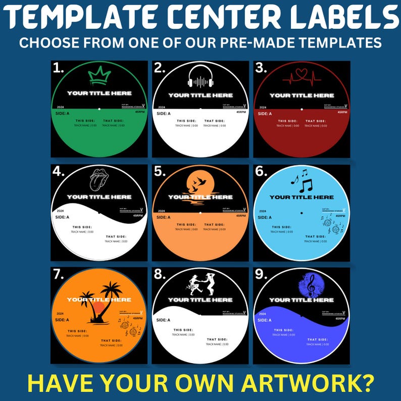 Custom Center Labels for Vinyl Records - Etsy