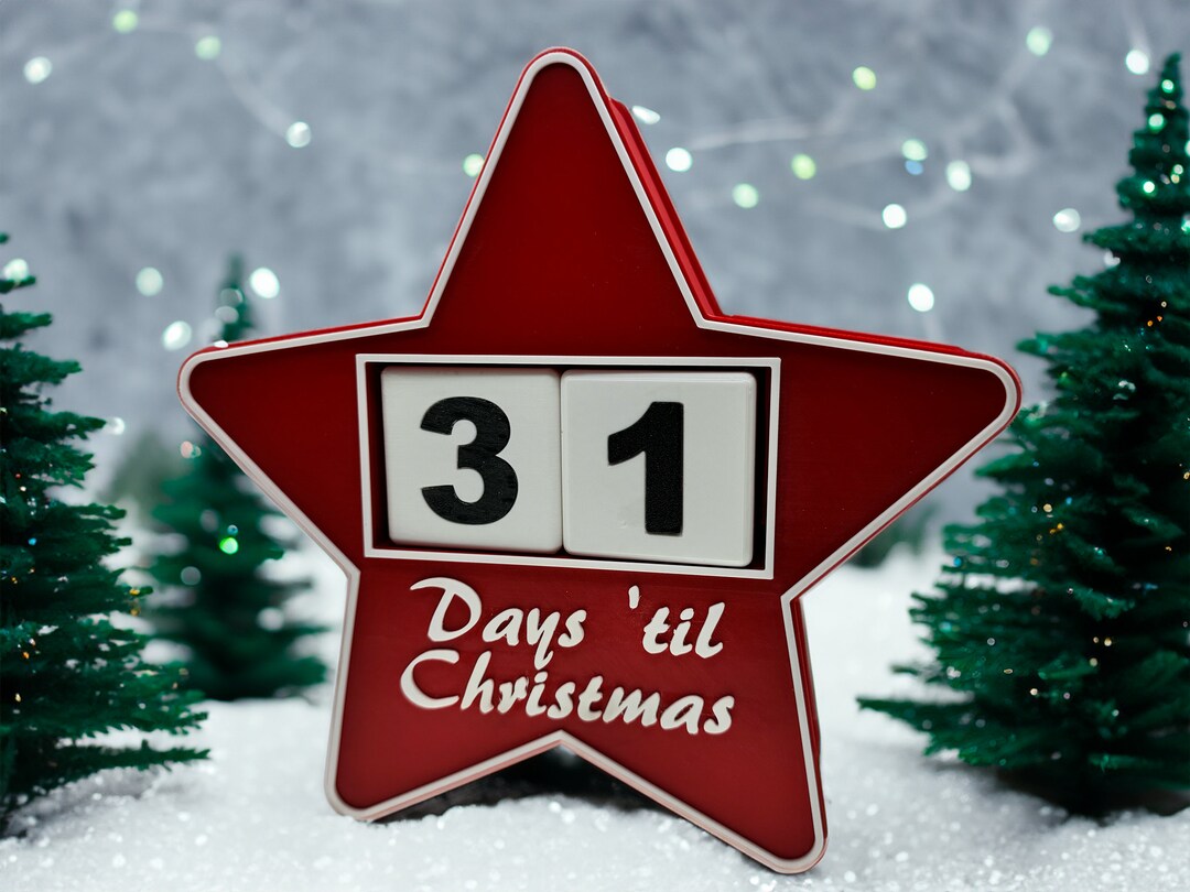 3D Printed Christmas Countdown Calendar-star - Etsy