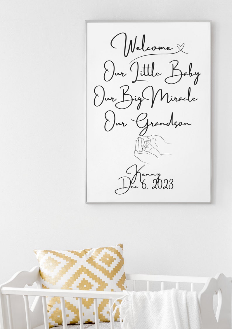 Baby Welcome to A Grandson, Welcome Our Little Baby Our Big Miracle ...