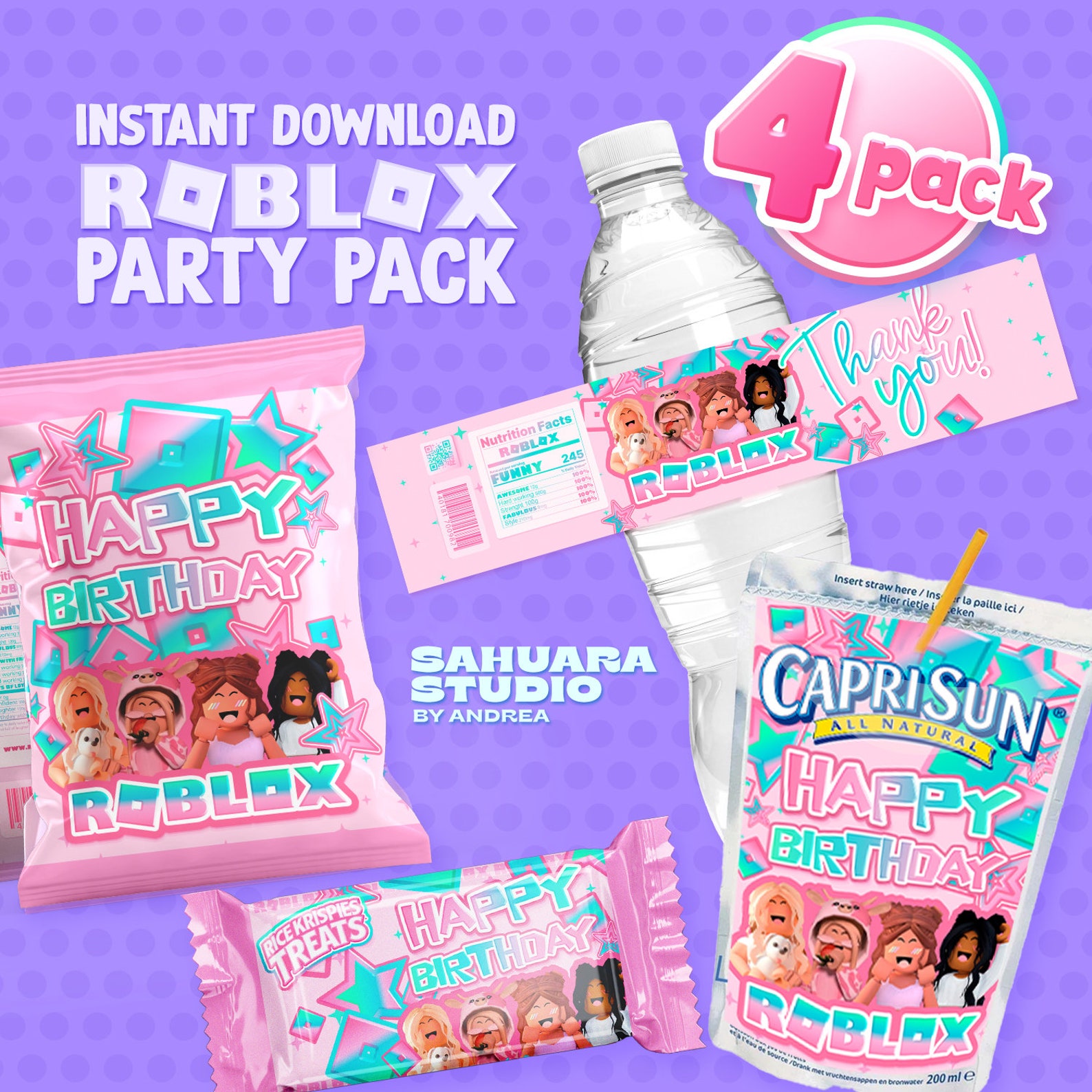 Instant Download • Roblox Party Pack: Chip Bag, Rice Krispies, Caprisun ...