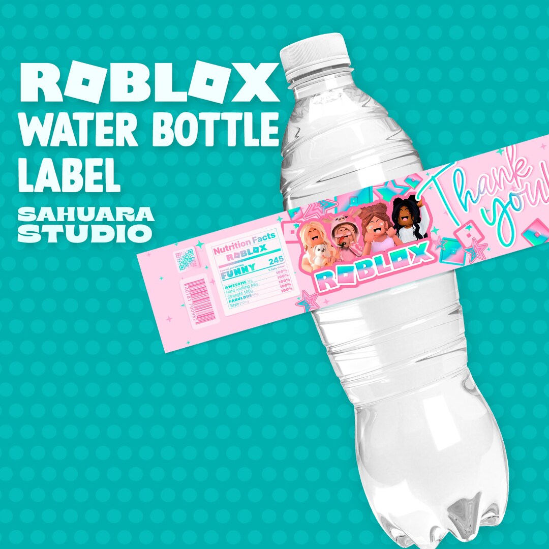 Instant Download • Roblox Water Bottle Design • Roblox Birthday ...