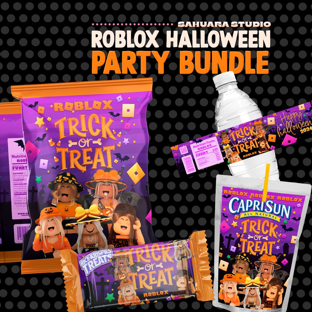 Instant Download A Halloween Roblox Party Pack: Chip Bag, Rice Krispies ...