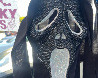 Bedazzled Scream Ghostface Mask With Knife - Etsy
