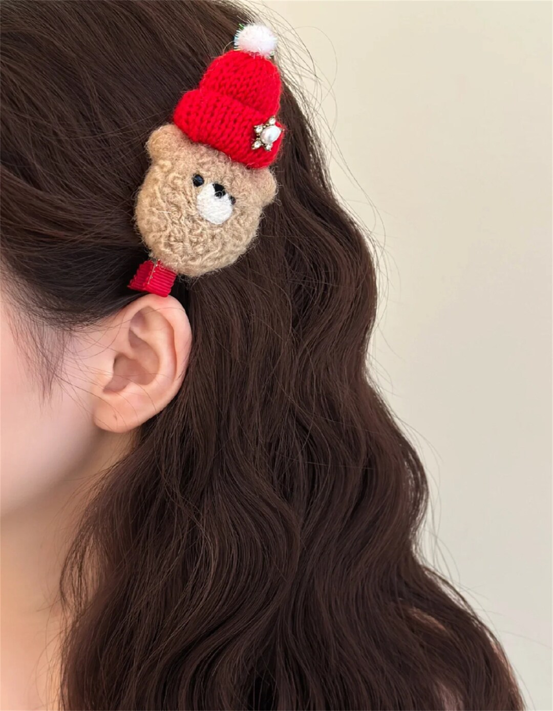Girls' Fluffy Christmas Bear Bobby Pins - Etsy