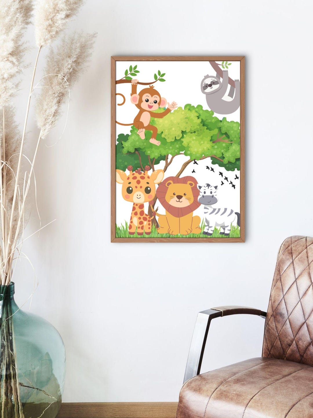Safari Animal Nursery Poster: Jungle Kids Room Decor (digital Download ...