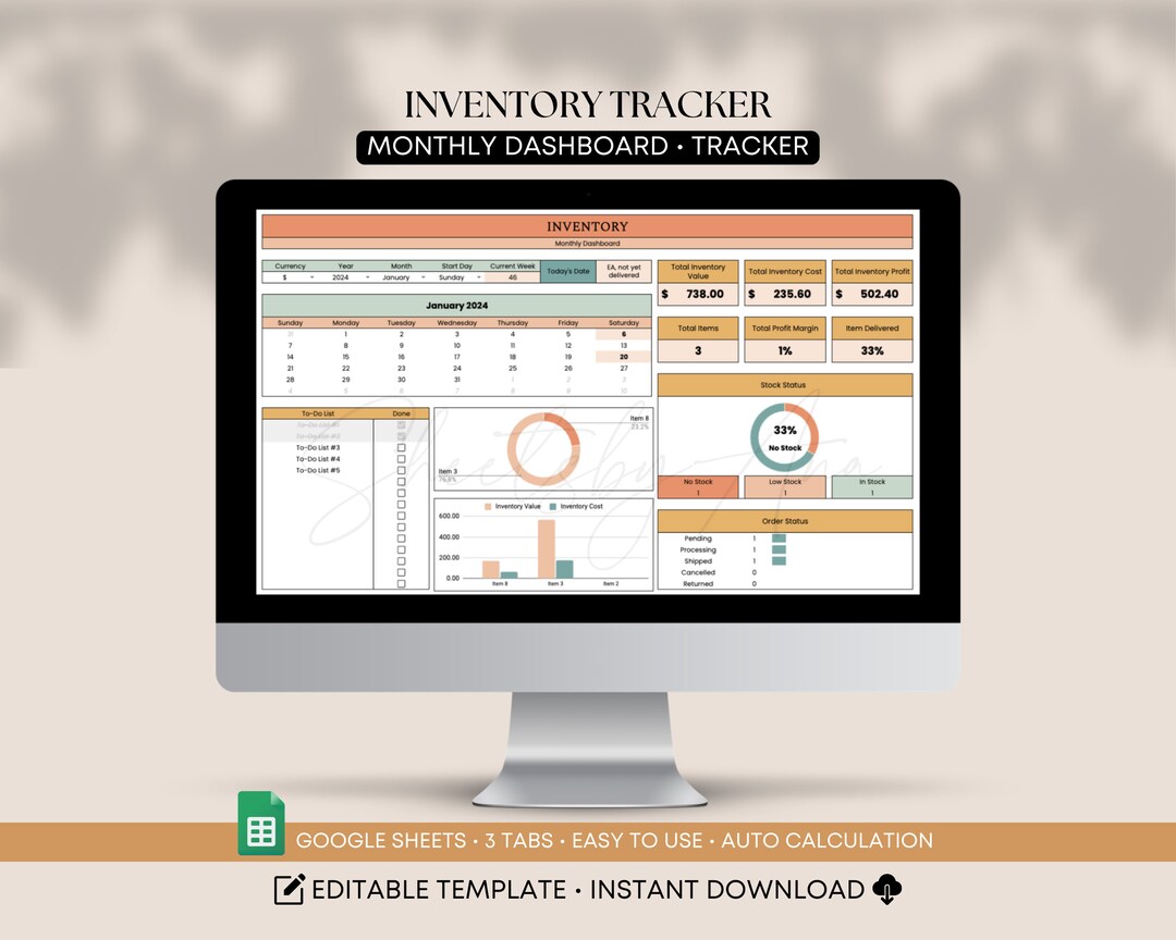 Inventory Tracker Inventory List Inventory Sheet Inventory Log ...