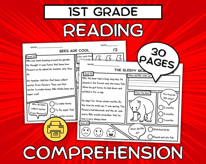 First Grade Reading Comprehension Worksheets Decodable Stories With ...
