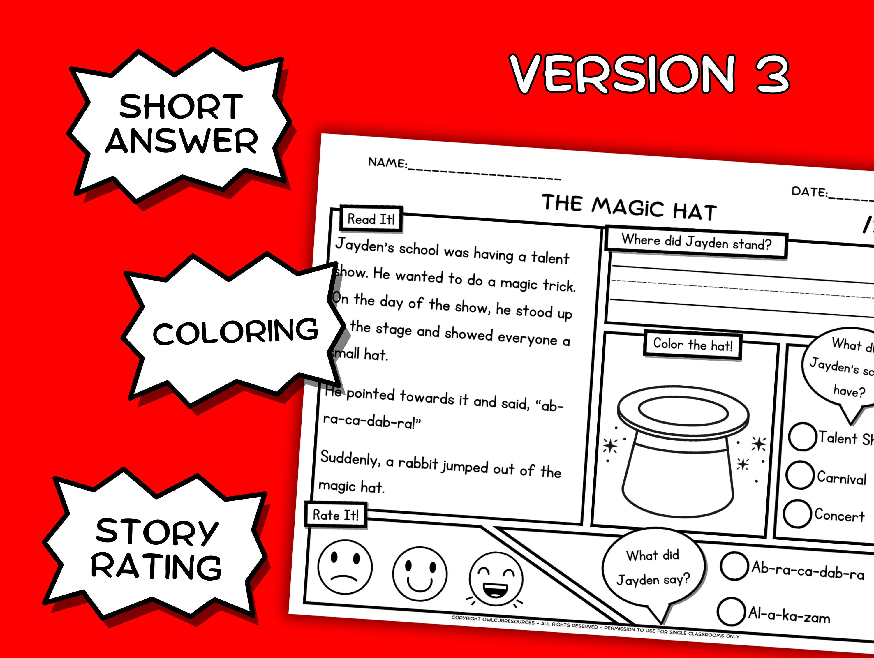 First Grade Reading Comprehension Worksheets for Spring Learning ...