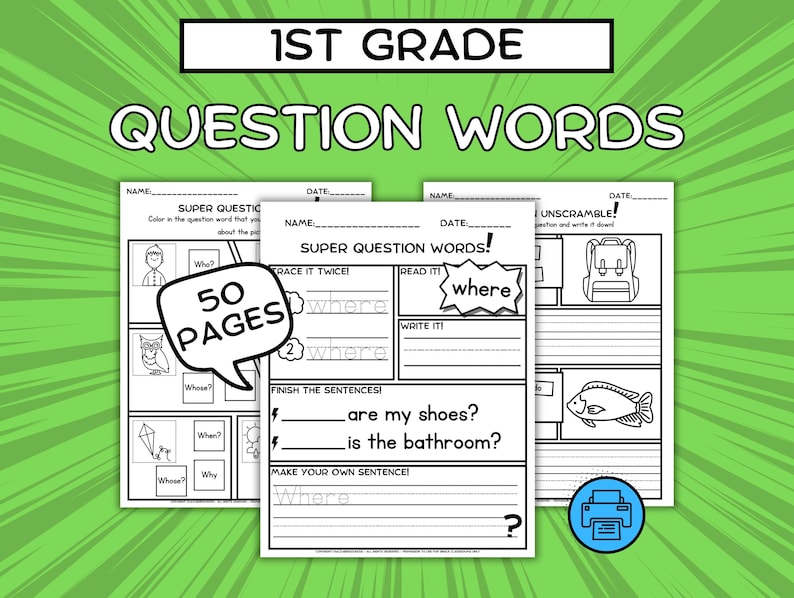 Question Word Worksheets For First Grade And Second Grade Students question-word-worksheets-for-first-grade-and-second-grade-students