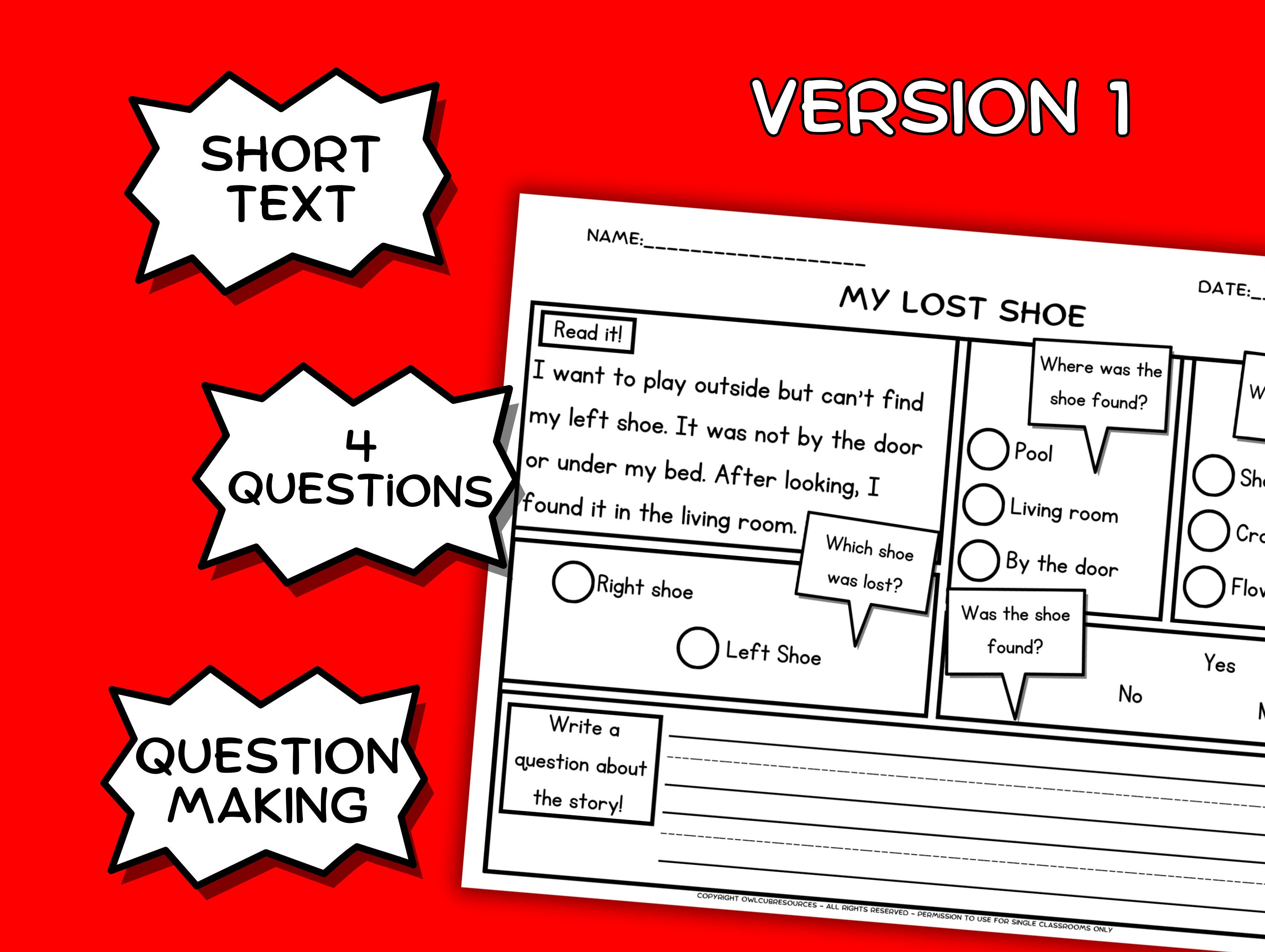 First Grade Reading Comprehension Worksheets for Spring Learning ...