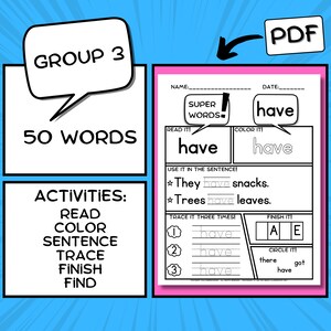 Sight Word Worksheets for Prek, Kindergarten, and 1st Grade Students ...