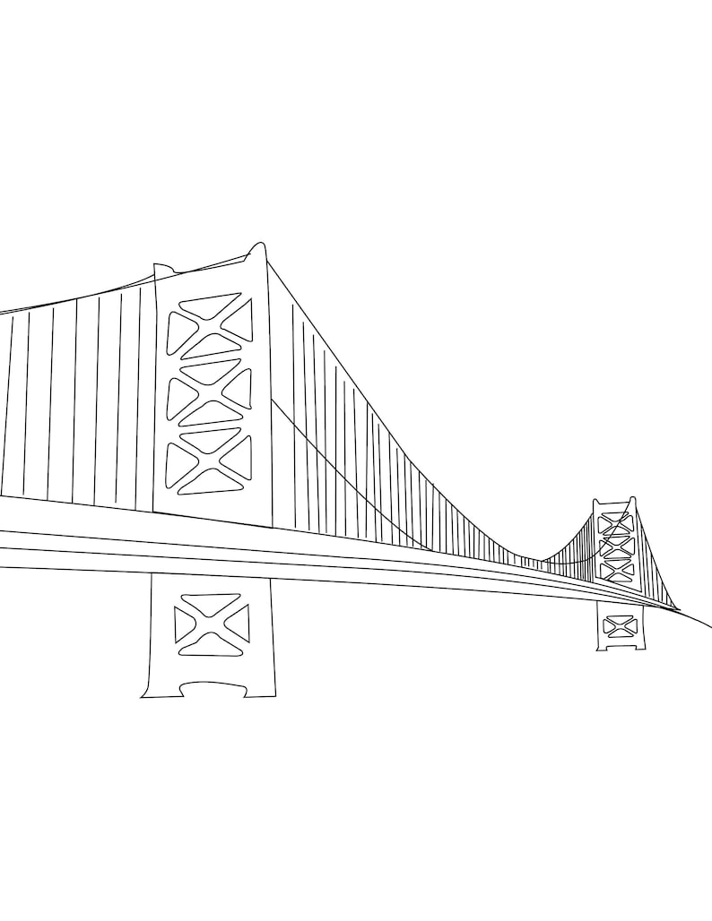 Benjamin Franklin Bridge Digital Print - Etsy