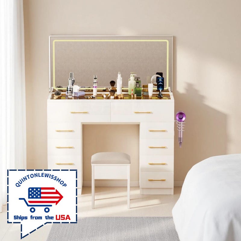 Glass Drawers Vanity - Etsy