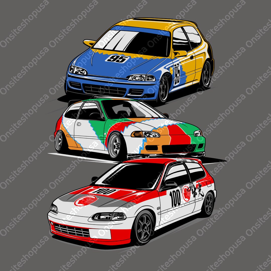 Jdm Car, Sports Car for Transfers, Turbo Car Ready-to-press Heat ...