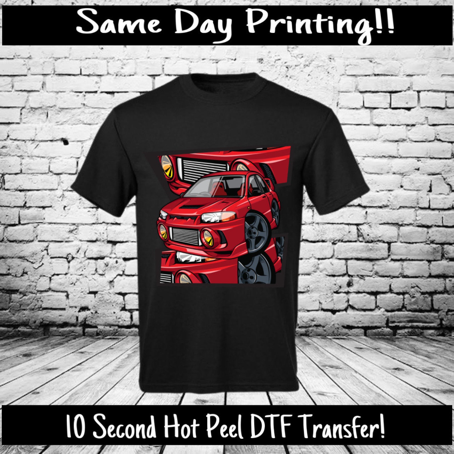 Jdm Car, Sports Car for Transfers, Turbo Car Ready-to-press Heat ...