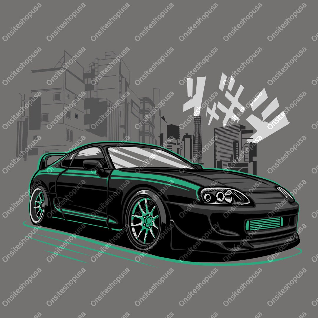 Jdm Car, Sports Car for Transfers, Turbo Car Ready-to-press Heat ...