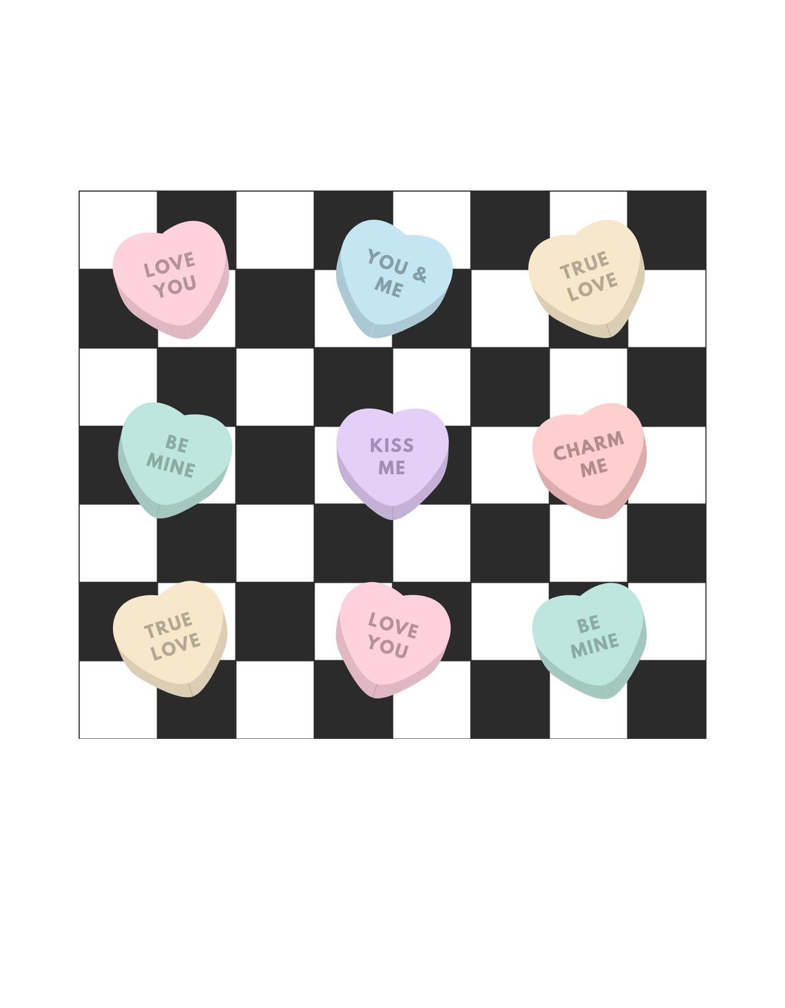 Candy Heart Valentine PNG DOWNLOAD - Etsy