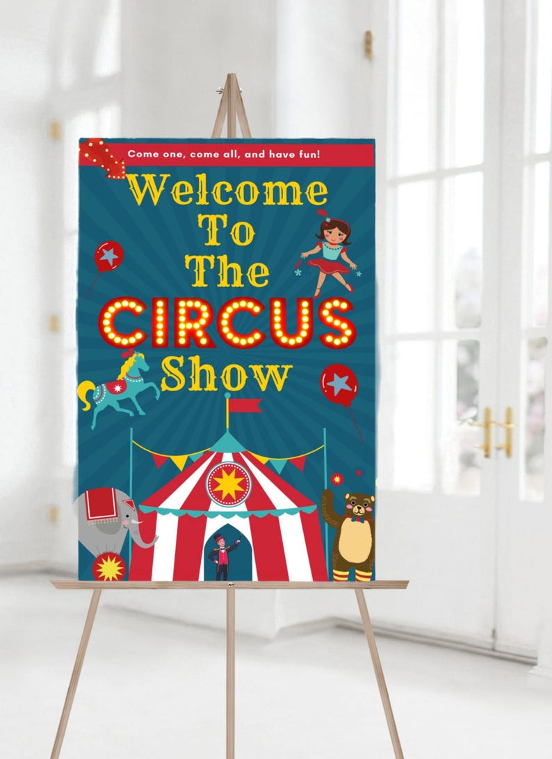 Circus Welcome Sign Printable | Carnival Birthday Sign 20x30 | Big Top ...