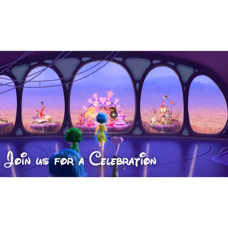 Inside Out 2 Video Invitation, Inside Out Party Invite, Inside Out 2 ...