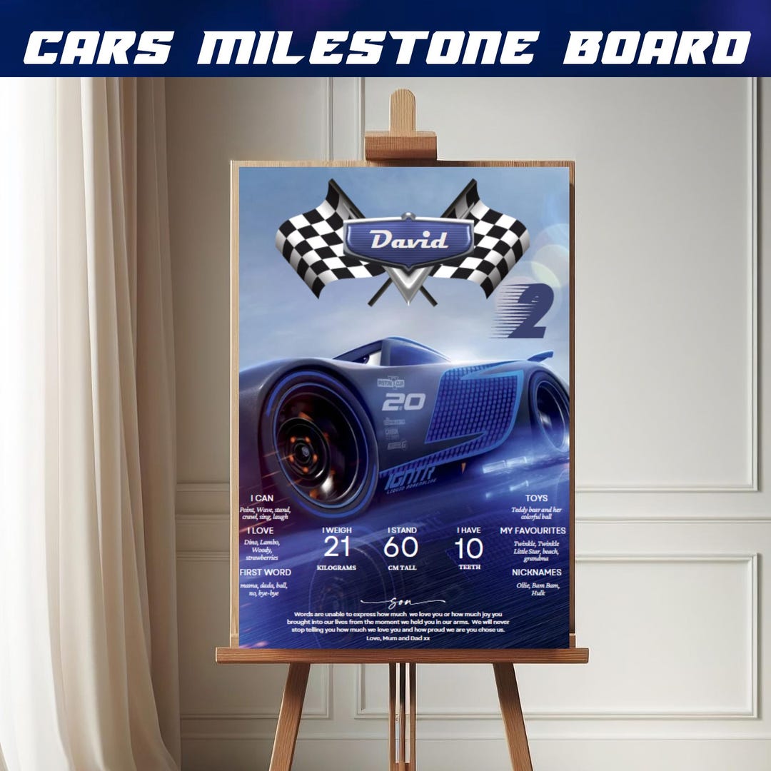 Editable Milestone Board, Cars Milestone Board, Boys Milestone Board ...