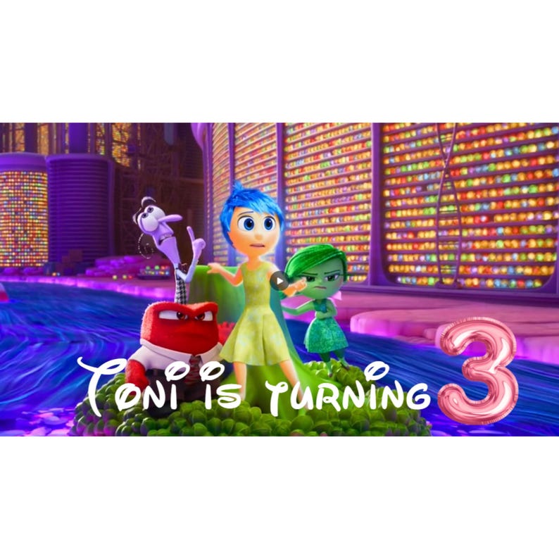 Inside Out 2 Video Invitation, Inside Out Party Invite, Inside Out 2 ...