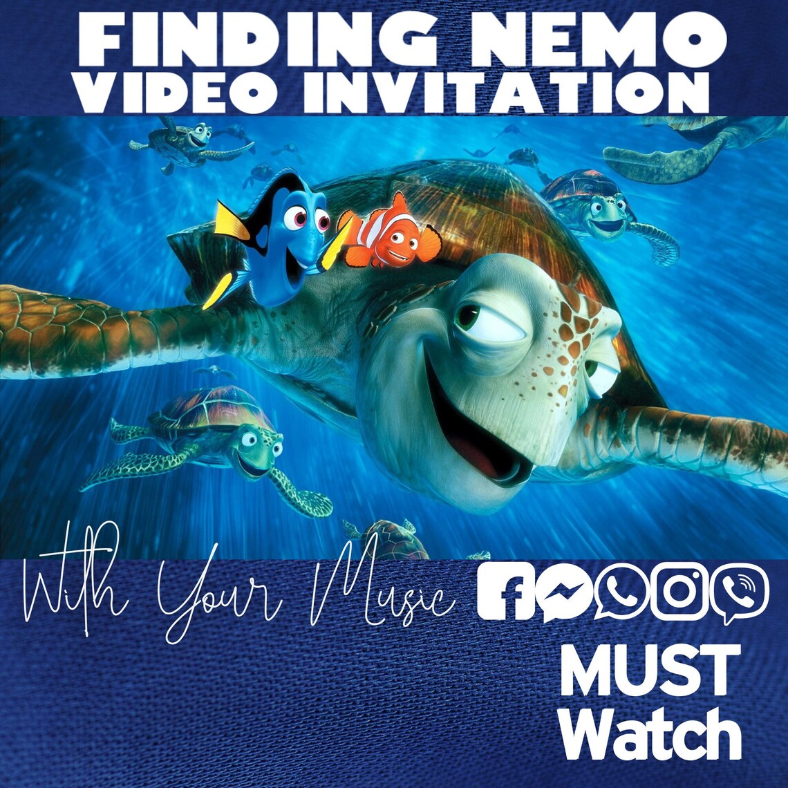 Finding Nemo Animated Video Invitation Nemo Theme Finding Nemo Party