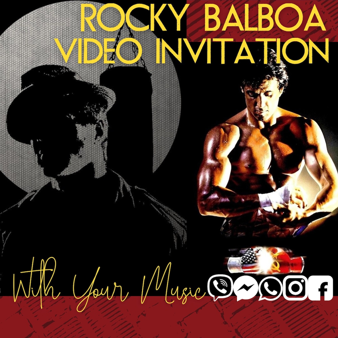 Rocky Balboa Birthday Invitation WITH FREE PDF, Turning 50's, Turning ...