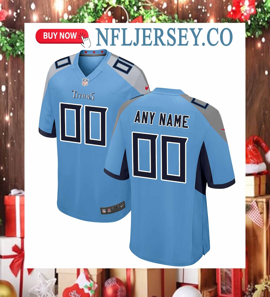 Men's Tennessee Titans Light Blue Alternate Custom Game - Etsy