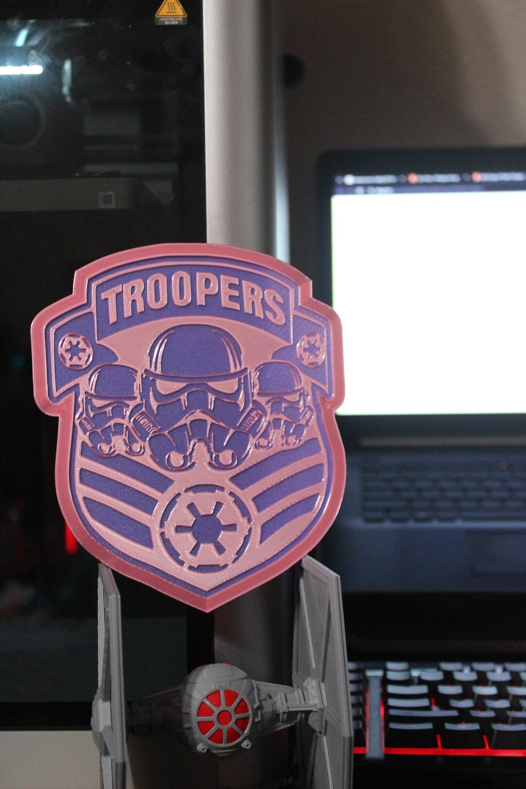 Unique 3D Printed Stormtrooper Badge Sci-fi Inspired Purple & Pink ...