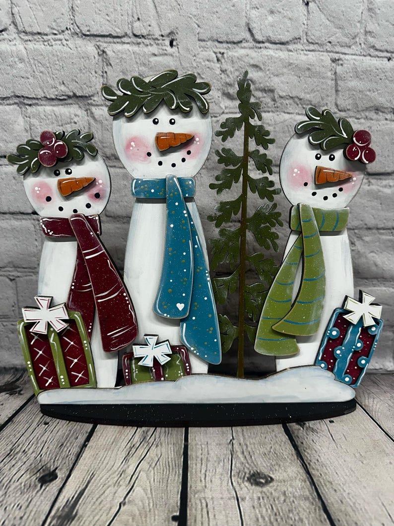 DIY Snowman Friends Kit | Unfinished Wood Christmas Decor - Etsy