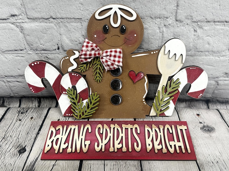 DIY "baking Spirits Bright" Gingerbread Interchangeable Insert for ...