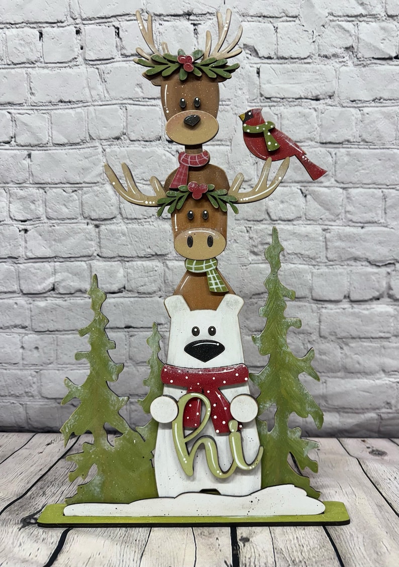 DIY Polar Bear and Moose Stack Kit | DIY Wood Crafts | Unfinished Wood ...