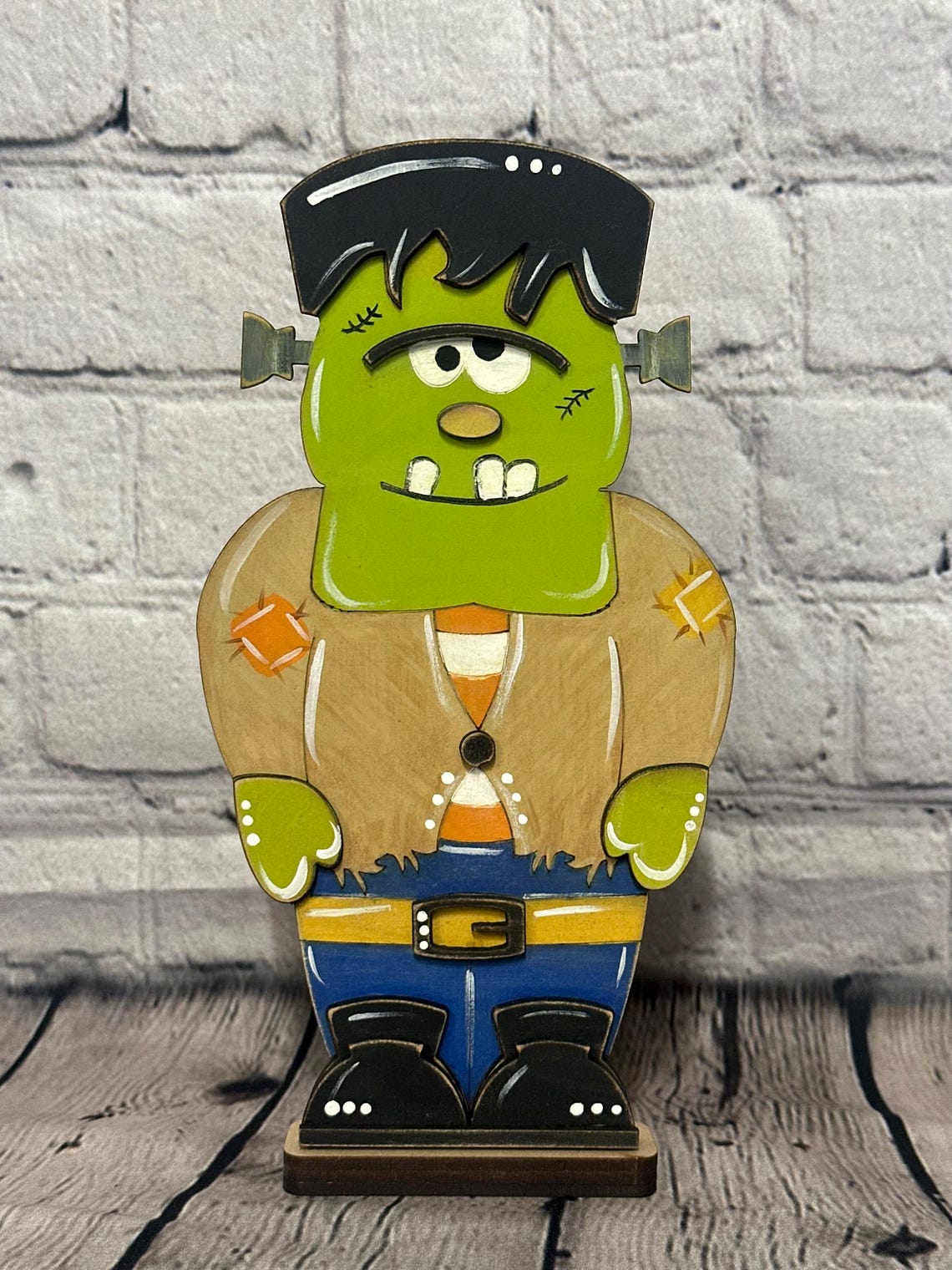 DIY Frankenstein Shelf Sitter | Unfinished MDF Wood Blank, Halloween ...