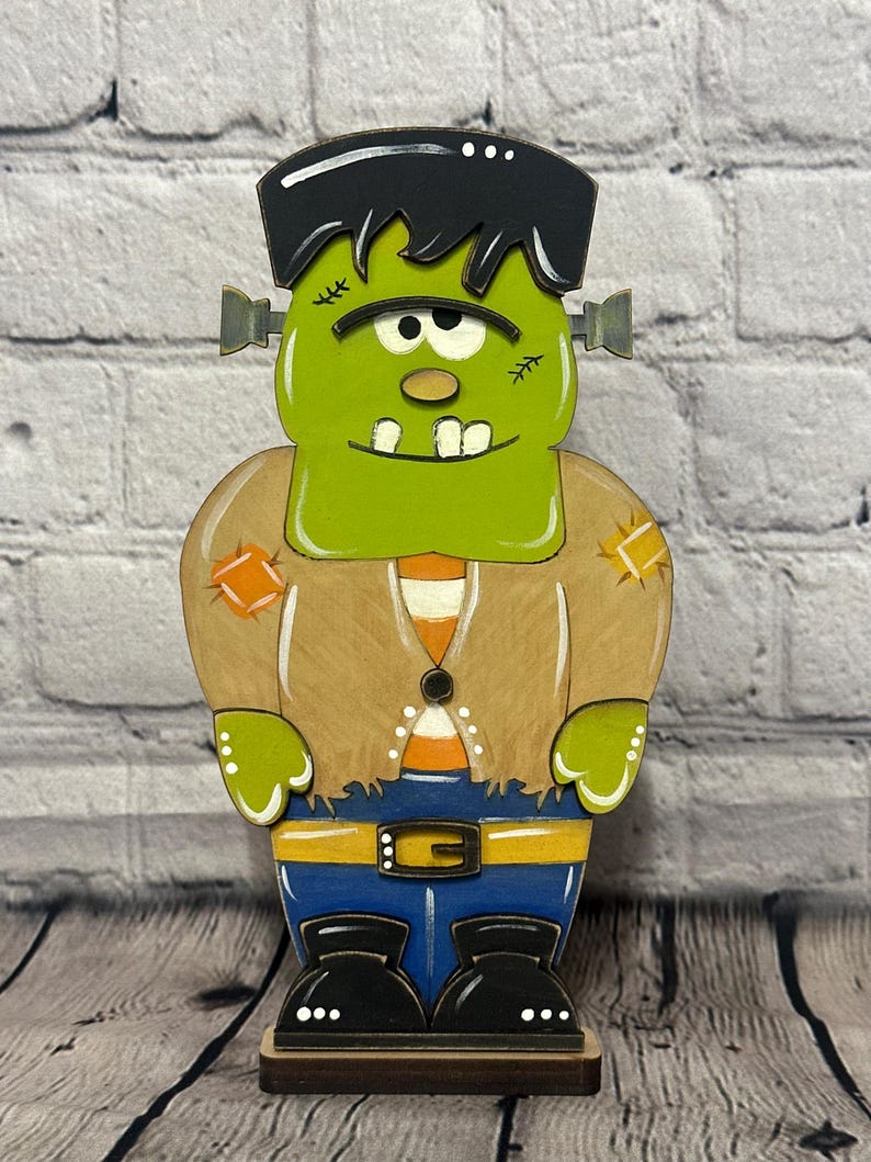 DIY Frankenstein Shelf Sitter | Unfinished MDF Wood Blank, Halloween ...