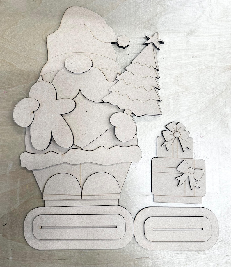 DIY Santa Gnome With Tree and Gingerbread | Christmas Gnome | DIY Wood ...
