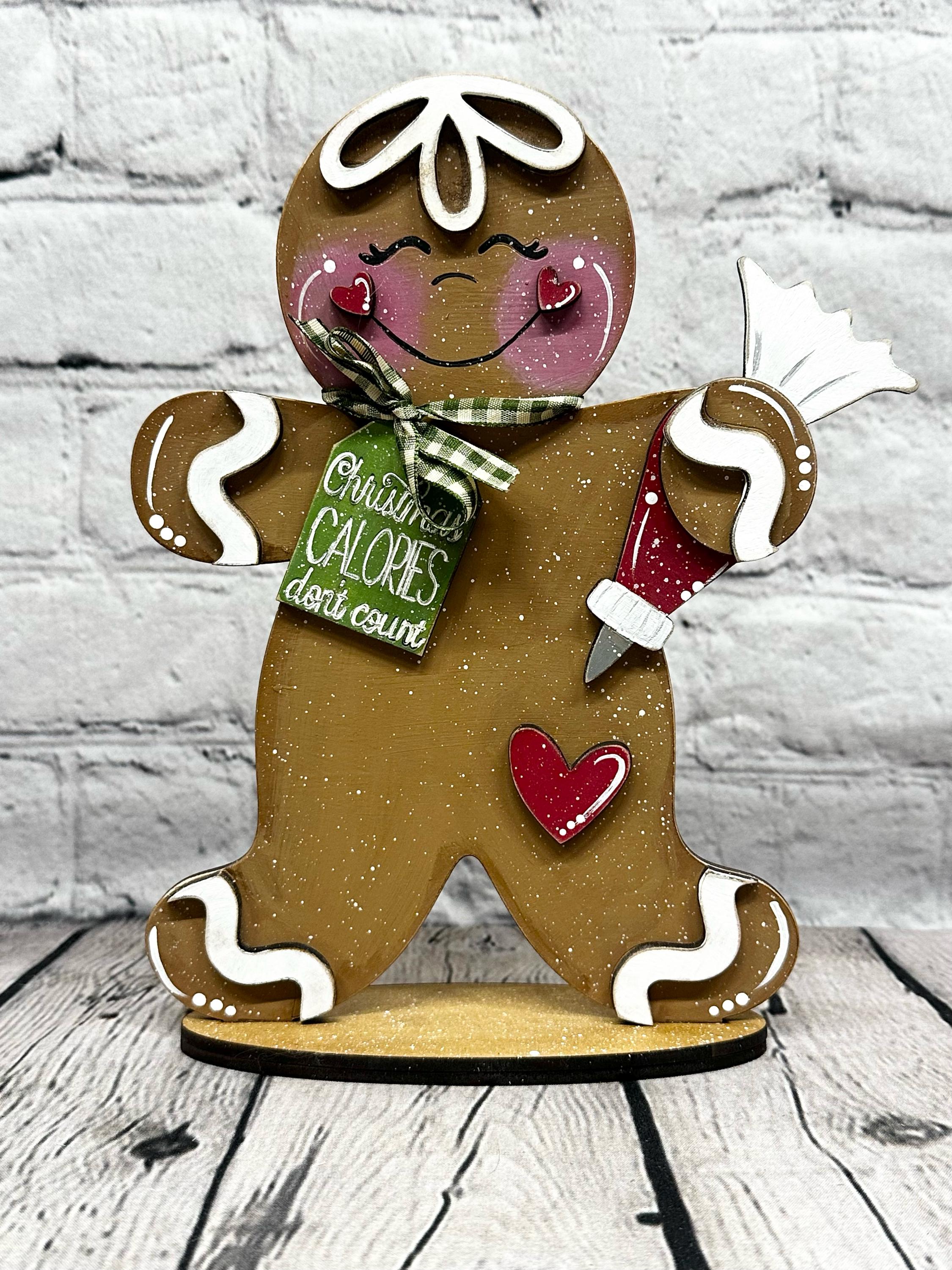 DIY Gingerbread Man Shelf Sitter | Unfinished Wood Christmas Decor - Etsy