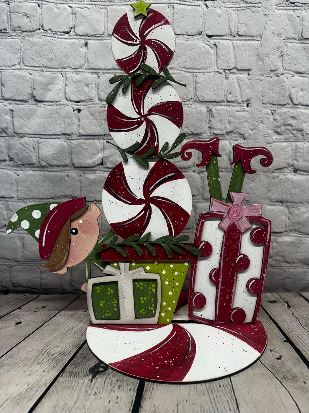 DIY Elf With Peppermint Stack Kit | DIY Wood Crafts | Unfinished Wood ...
