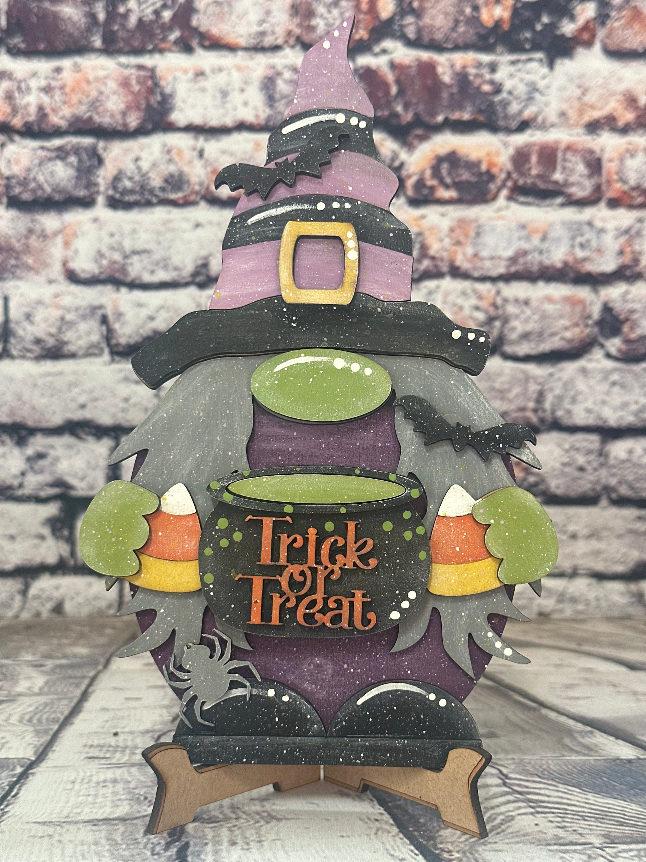 Halloween Witch Gnome | Unfinished MDF Wood Blank, DIY Craft - Etsy