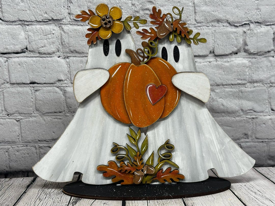 DIY Floral Ghost Kit | Unfinished Halloween Wood Decor - Etsy