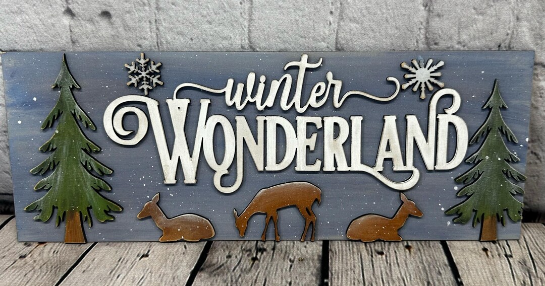 Winter Wonderland Interchangeable Light Box Insert | DIY Wood Craft - Etsy