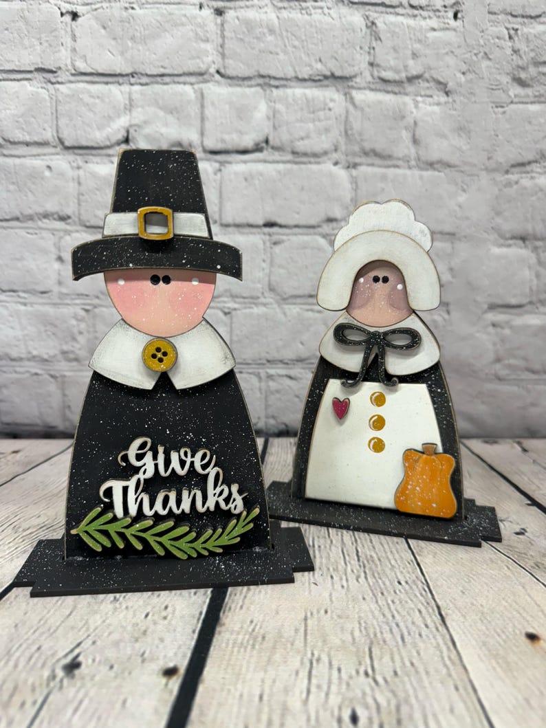 DIY Pilgrim Couple Kit | Unfinished MDF Wood Blanks - Etsy