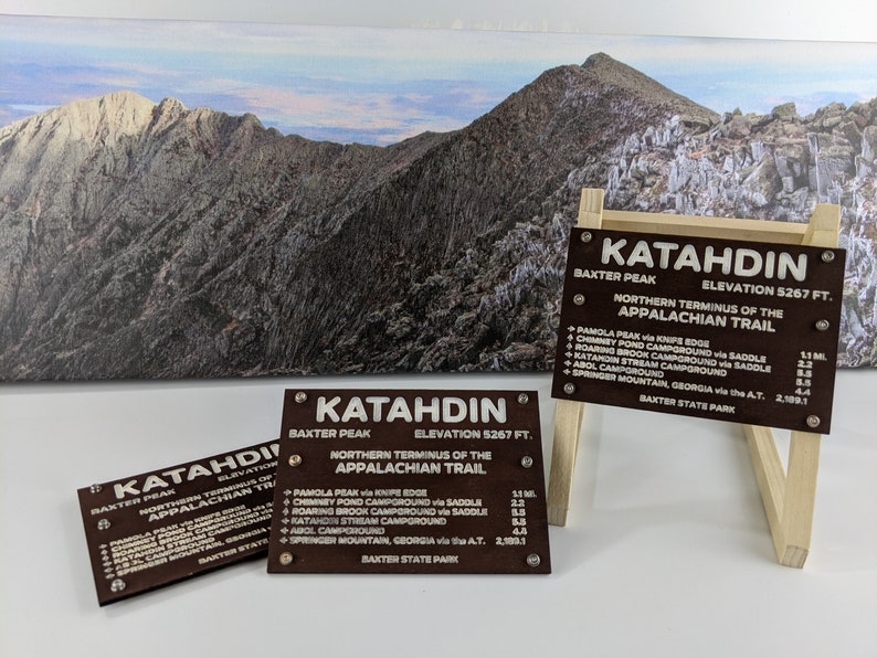 Mt Katahdin Summit Sign Replica - Baxter State Park Maine - Appalachian ...