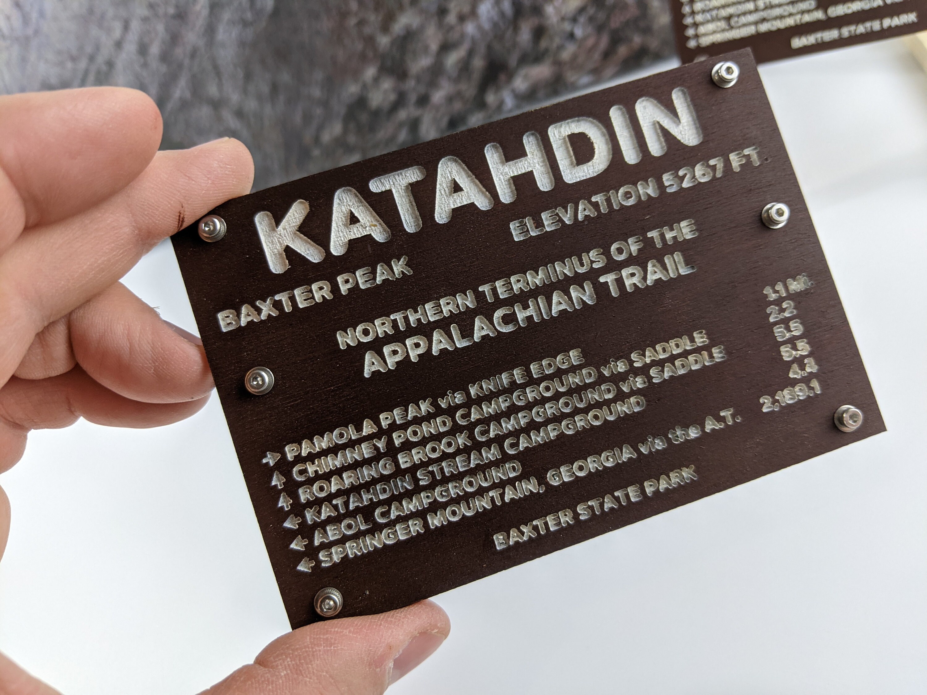 Mt Katahdin Summit Sign Replica - Baxter State Park Maine - Appalachian ...