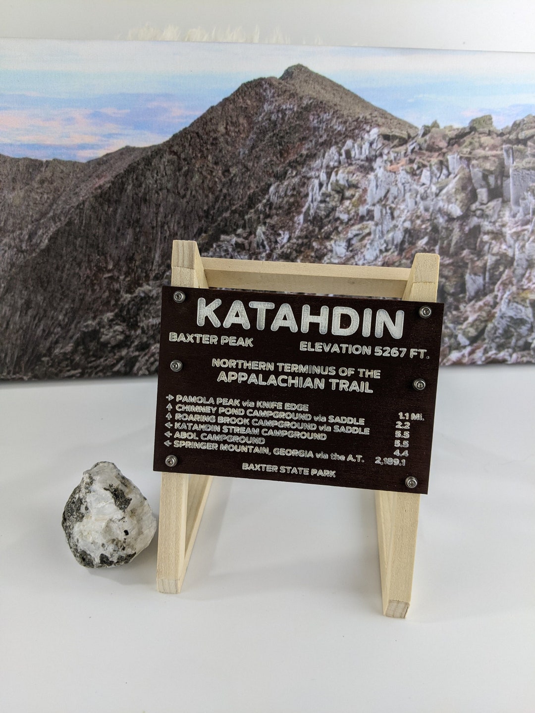 Mt Katahdin Summit Sign Replica - Baxter State Park Maine - Appalachian ...